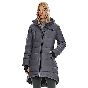 Orolay Women's Down Jacket Coat Mid-Length Darkgrey XL