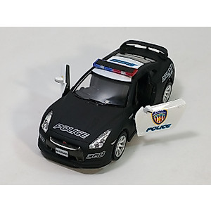 KiNSMART 2009 Nissan GT-R R35 Police Edition 5" 1:36 Scale Die Cast Metal Model Toy Car w/Pullback Action