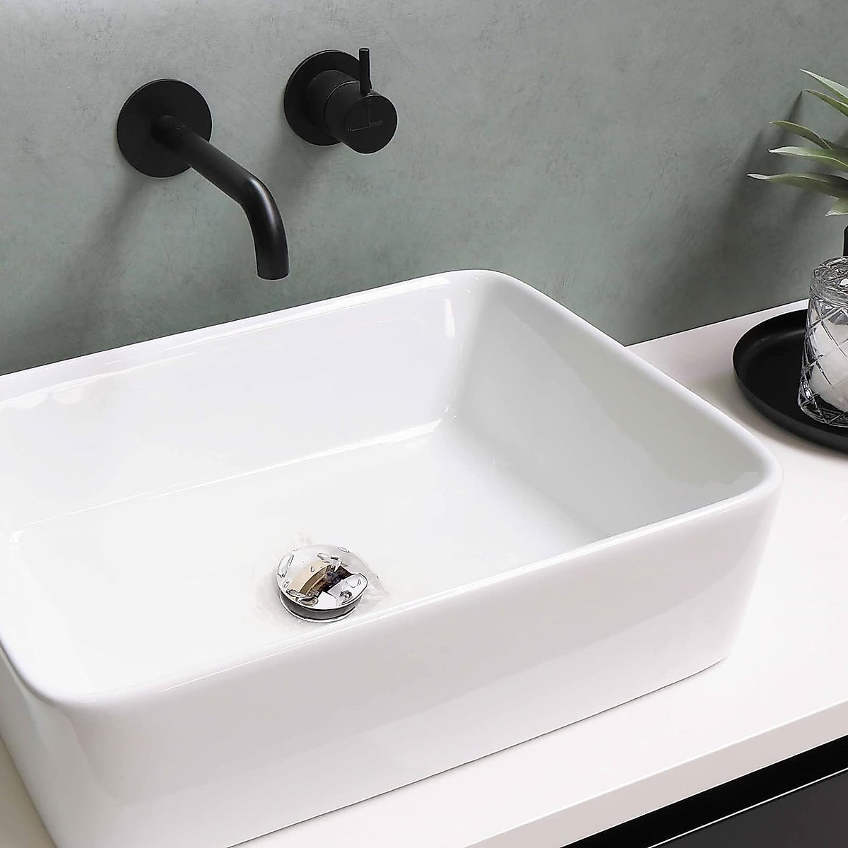 Solid Brass Lavatory Vessel Pop Up Drain Assembly Sink Pop-Up Drain Stopper Assembly with Overflow for Bathroom Faucet Vanity Sink, All Brass Construction(Chrome Plated)