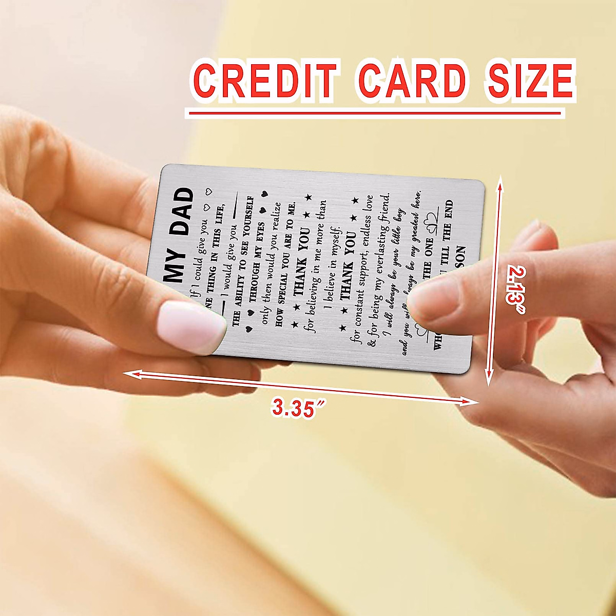 Mataly Dad Birthday Gifts - Dad Christmas Gifts from Son - Dad Wallet Card, Dad Birthday Decorations, Christmas