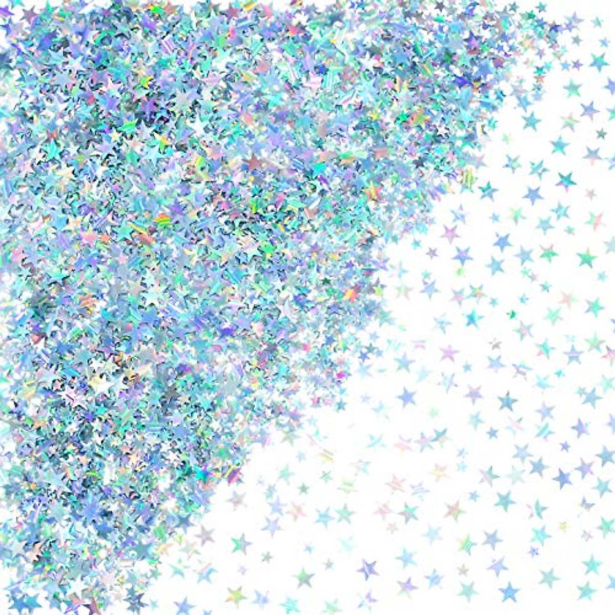 Silver Twinkle Stars Table Confetti - Sparkle Foil Metallic Sequins Confetti Wedding Under The Sea Baby Shower Birthday Party Sprinkles Confetti Decorations, 60g