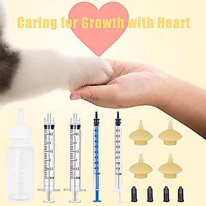 Xuanda Mini Pet Feeding Bottle and Syringes with Nipples for Small Cat Dog Animals (Model 4)