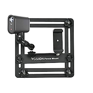 vgsion Aluminum Cell Phone/Action Camera Fence Mount for iPhone, Mevo Start, GoPro with Two Phone Clips, Angle Adjustable, Support Recording While Charging for Tennis, Baseball Games