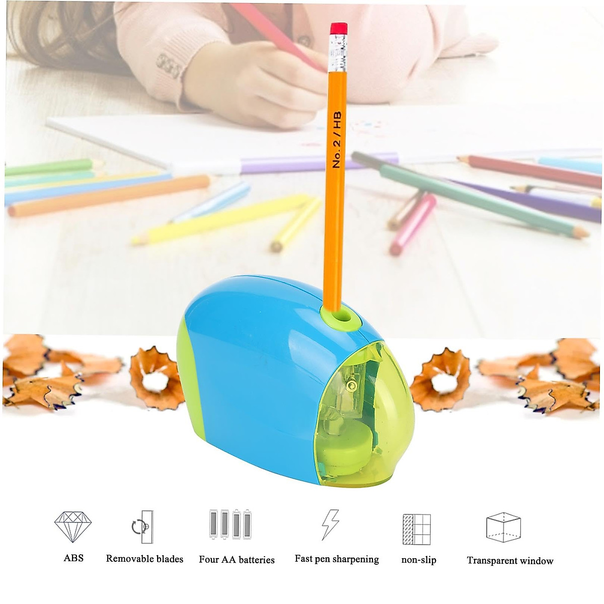 [New] Electric Pencil Sharpener Fast Sharpen Automatic for - for Primary - Efficient Quiet and Safe - Perfect for Pencil Box