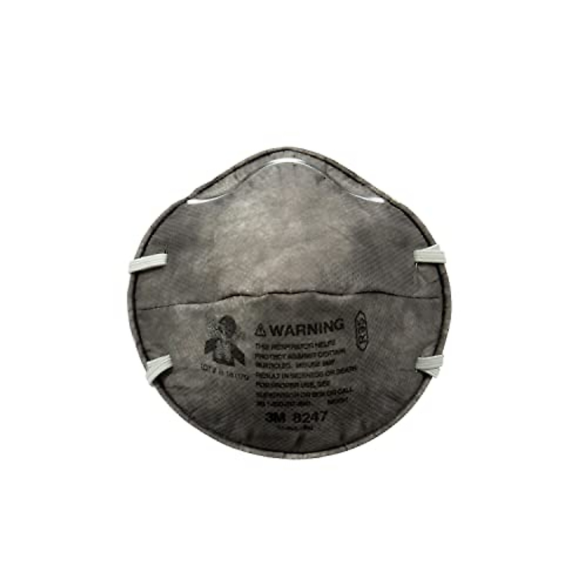 3M 8247 Disposable Odor Respirator for Workshop Odor, R95, Disposable-Lightweight Design, 1-Pack