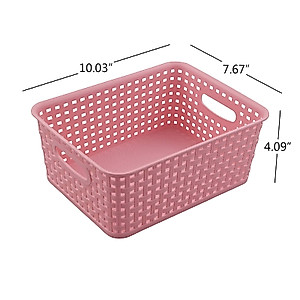 Ortodayes 6 Pack Plastic Woven Basket, Small Bathroom basket
