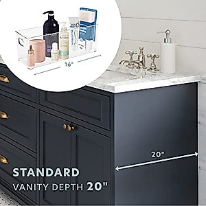 Clear Plastic Storage Bins, Stackable Pantry Organization and Storage Containers Clear Organizing Bins, Cabinet & Pantry Organizer Bins for Organizing Bathroom, Kitchen, Fridge, Freezer Organizer Bins