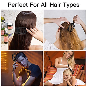 Detangling Brush&Boar Bristles Hair Brush Make Hair Shiny & Healthier,Curved and Vented Detangler Brush for Women Men Kids,Dry and Wet brush