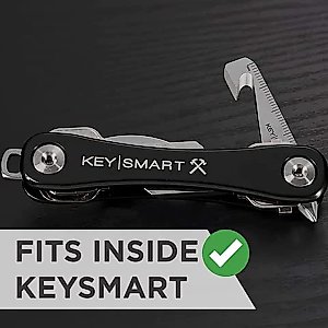 KeySmart MultiTool - 5-in-1 Multi-Purpose Keychain Tool with Box Opener, Ruler, Pry Bar, Phillips and Flat Head Screwdriver - EDC Gear Mini Multitool, and Keychain Accessories - Great Stocking Stuffer