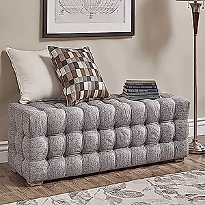 SoOSSN Premium End of Bed Bench,Soft Linen Sofa Bench Seat,Rectangle Footrest Multifunction Accent Bench for Living Room Bedroom (Color : C, Size : 46x16x17inch)