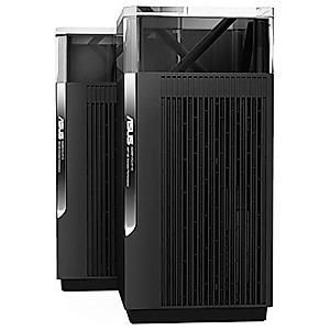 Asus ET12 AXE11000 Whole-Home Tri-Band Mesh WiFi 6E System Coverage up to 610 Sq. Mtr/6,000 Sq. ft.,11Gbps WiFi, 3 SSIDs, Free Security & Parental Controls, Dual 2.5G Ports LAN Aggregation 2 Pack
