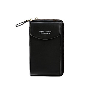 Women Small Crossbody bag,Cell Phone Shoulder Bags Purse Lightweight Handbags Wallet with Credit Card Slots (black)