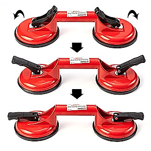 EZARC Floor Gap Fixer Tool, Laminate Flooring Gap Repair Kit Include Heavy Duty Double Aluminum Suction Cup, Rubber Mallet and Foam (Can't use on Scraped Surface Floor)