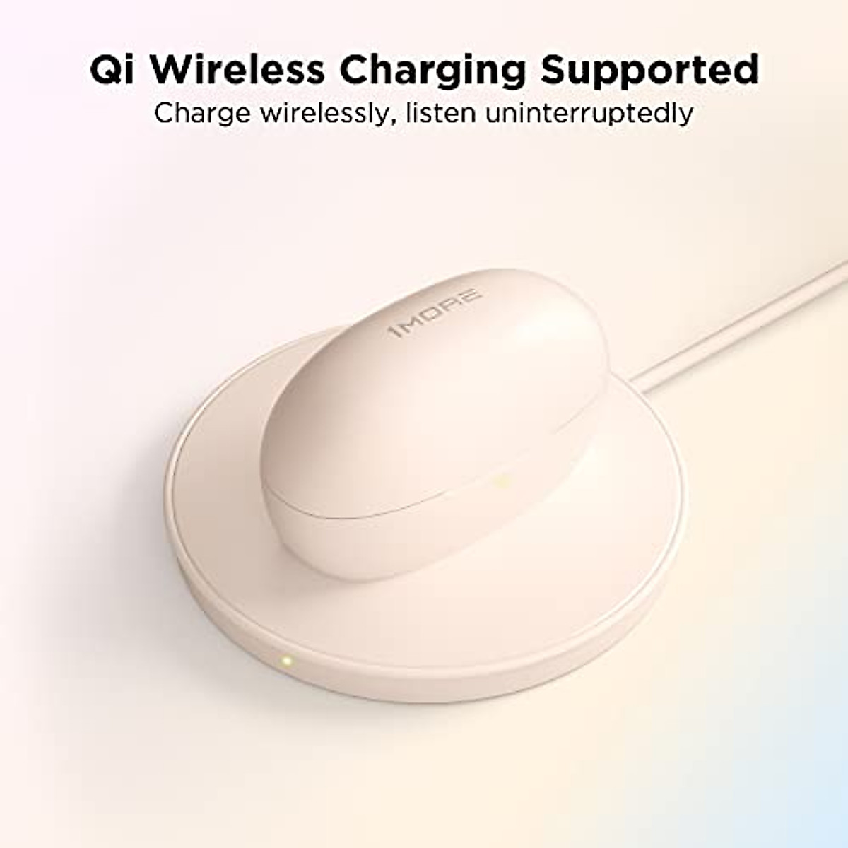 1MORE ColorBuds2 Active Noise Cancelling Wireless Earbuds, Bluetooth 5.2 Headphones, Sound ID, Dual Mode Noise Cancelling, CVC 8.0 for Clear Calls, Fast & Wireless Charging, IPX5, Gold