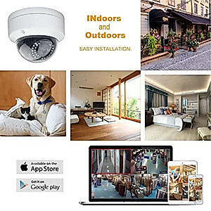 5MP PoE IP Dome Security Camera, 2.8mm Wide Angle, H.265 IP66 Waterproof Built-in Micphone/Audio, Compatible with Hik Vision NVR, Not PTZ Camera