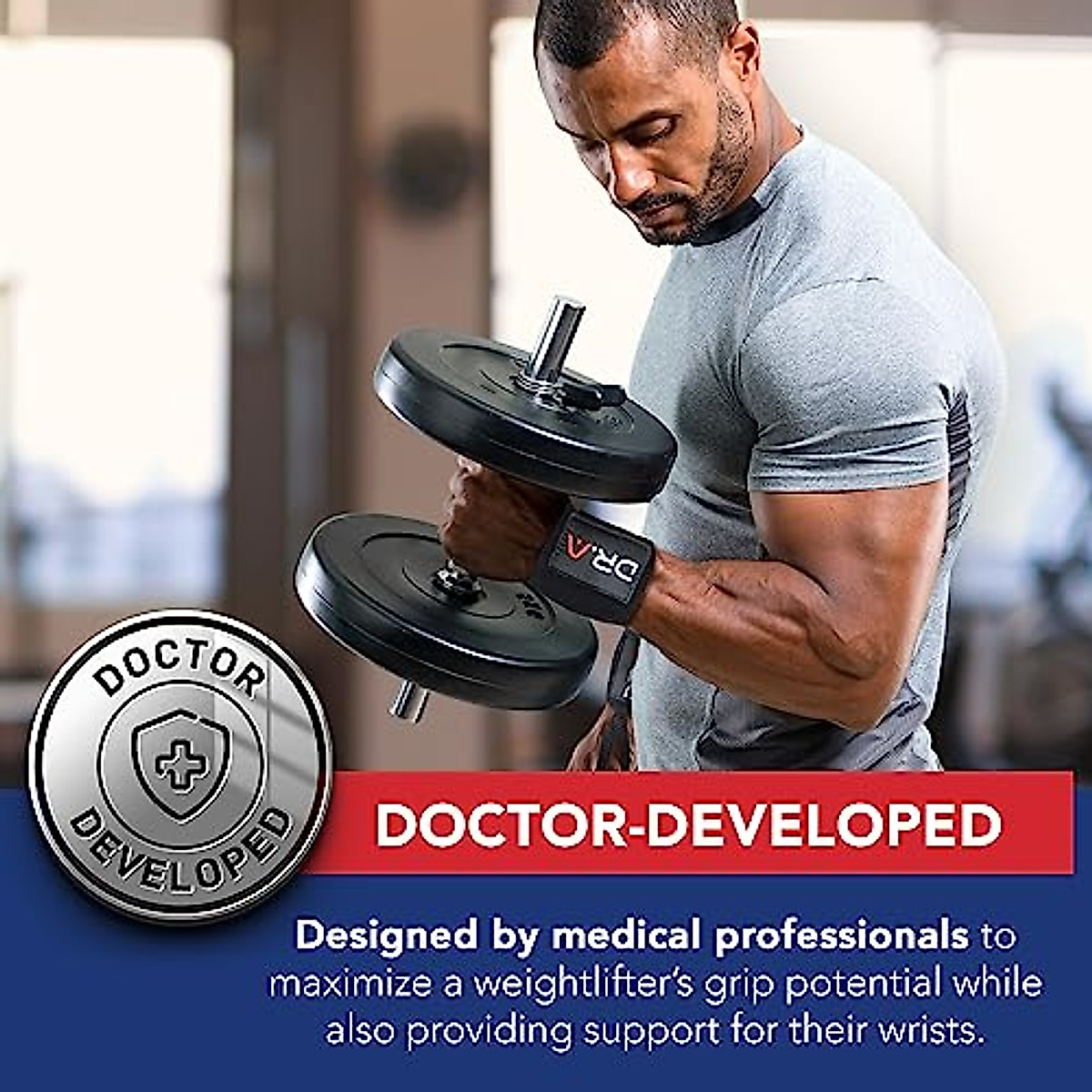 Doctor-Developed Gym Wrist Wraps/Lifting Wrist Straps for Weightlifting, Heavy Duty Gym Straps With Thumb Loops, Wrist Wraps for Working Out & Protection, Weight Lifting Wrist Wraps For Men & Women