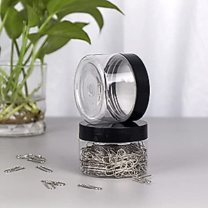 BonyTek Household 4oz Plastic Jars with Lids, 10 Pack BPA Free, Reusable, Refillable Transparent Cosmetic Containers for Bath Salts, Cosmetics, Powders, Beauty Product and Small Accessories