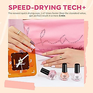 modelones Nail Polish Set 6 Colors Pink Skin Tones Brown Manicure DIY Nail Art Salon Gift for Women Girl