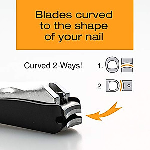 Kai About Body Xfit Break-Free Super Nail Clippers; 1 Double-Curved Nail Clipper; Nail Clippers for Men, Toenail & Fingernail Clippers with Super Strong Blades for Thick Nails