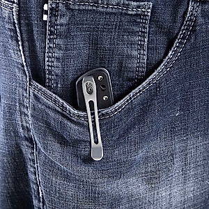 KUBEY Momentum KU344H Everyday Carry Pocket Knife, 3.43-Inch Drop Point Blade G10 Handles with Dual Thumb Studs and Reversible Clip for Outdoor Hunting Camping