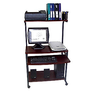 Compact Mobile Computer Desk w/ Printer Shlf; 18" D 32" W S7801