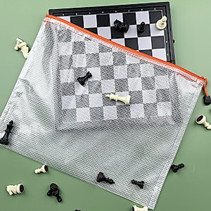 Oaimyy-Plastic Mesh Zipper Pouch Document Folders Bag Zipper Zip File Folders for Office Supplies, Travel,Organizing Storage (9"x 12", Multicolored)