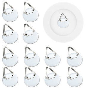50Pcs Invisible Adhesive Plate Hanger, Vertical Plate Holders for Wall, Adhesive Plate Hanger Hooks for Plate Pictures Wall Decor (white)