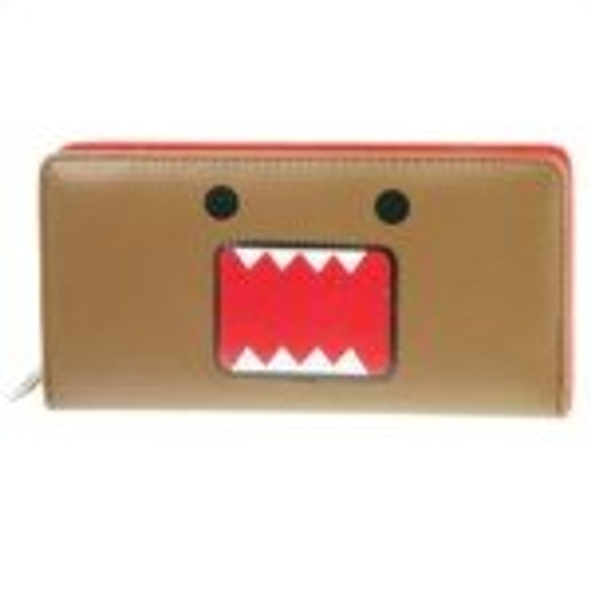Cute Domo Pattern Soft Leatherette Long Wallet Purse with Coin Bag(Brown)