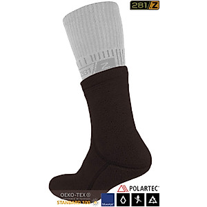 281Z Military Warm 6 inch Boot Liner Socks - Outdoor Tactical Hiking Sport - Polartec Fleece Winter Socks (Medium, Brown Bear)