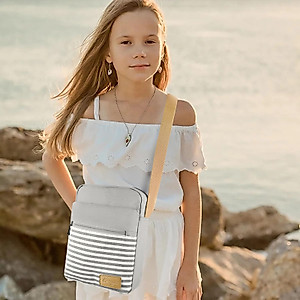 Kemy's Small Canvas Crossbody Bag for Teen Girls, Lightweight Messenger Shoulder Bags Cross body Purse for Girls and Women