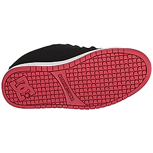 DC Shoes Men's Court Graffik Casual Low Top Skate Shoe Sneaker, Black/Grey/RED, 11