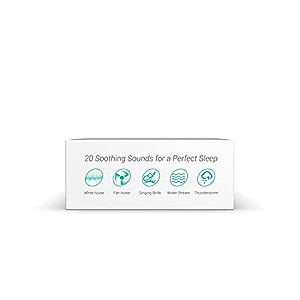 KIPCUSH Sleep Sound Machine, Rechargeable, Portable White Noise Machine, Suit for Wired Headphone, 20 Natural Soothing Sounds, Timer, Sound Machine for Baby, Adults. (White)