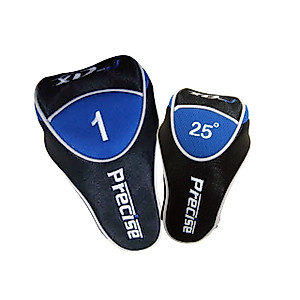 Remarkable Right Handed Junior Golf Club Set for Age 9 to 12 ( Height 4'4" to 5' ) Set Includes: Driver (15" ), Hybrid Wood (25*), #7, #9 Iron, Putter, Bonus Stand Bag & 2 Headcovers