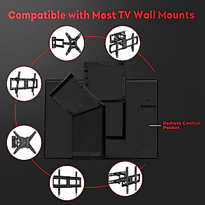 Zettum Outdoor TV Cover - 600D Weatherproof & Waterproof for 28 to 32 Inch TV, Heavy Duty Enclosure Protector (30"L x 6"D x 20"H)