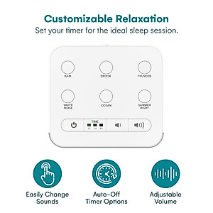 White Noise Sleep Sound Machine for Adults | Sound Machines for Sleeping | Portable White Noise Machine for Office Privacy | Travel Sound Machine Baby | Plug in Or Battery Operated Brown Noise Maker