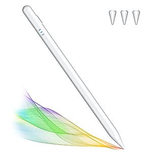 Stylus Pen for iPad with Palm Rejection, Tilt Sensitive and Magnetic Pencil for (2018-2022) Apple iPad Pro 11/12.9 Inch, iPad Air 3rd/4/5th Gen, iPad 6/7/8/9th Gen, iPad Mini 5/6th Gen (White)