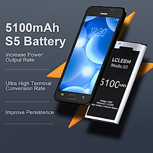 LCLEBM Galaxy S5 Battery S5 Battery Lithium Polymer Replacement Battery for Samsung Galaxy S5 G900A G900P G900V G900T G900F G900H G900R4 I9600 Galaxy S5 Battery Replacement