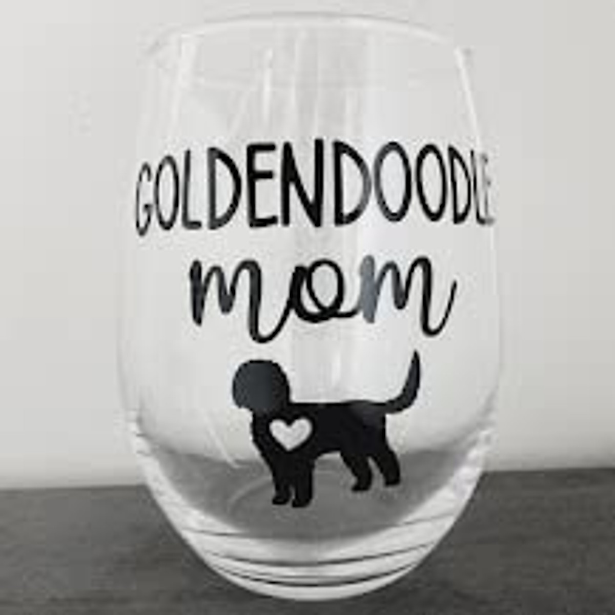 Goldendoodle Mom - Premium 21oz Stemless Wine Glass - Gift for Golden Doodle Dog Lovers