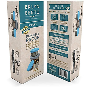 SMALL Condiment Size Leak Proof Stainless Steel Food Container | Great For Portion Control Snacks & Salad Dressing | Goes With Bento Box & Lunch Box | Dipping Container With Silicone Lids [3 PCS Set]