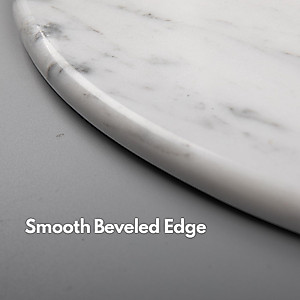 Lovdeco Marble Corner Shower Shelf, Carrara Marble, Polished 9" Round Edge Corner Shelves for Bathroom, Shower, 1 Piece