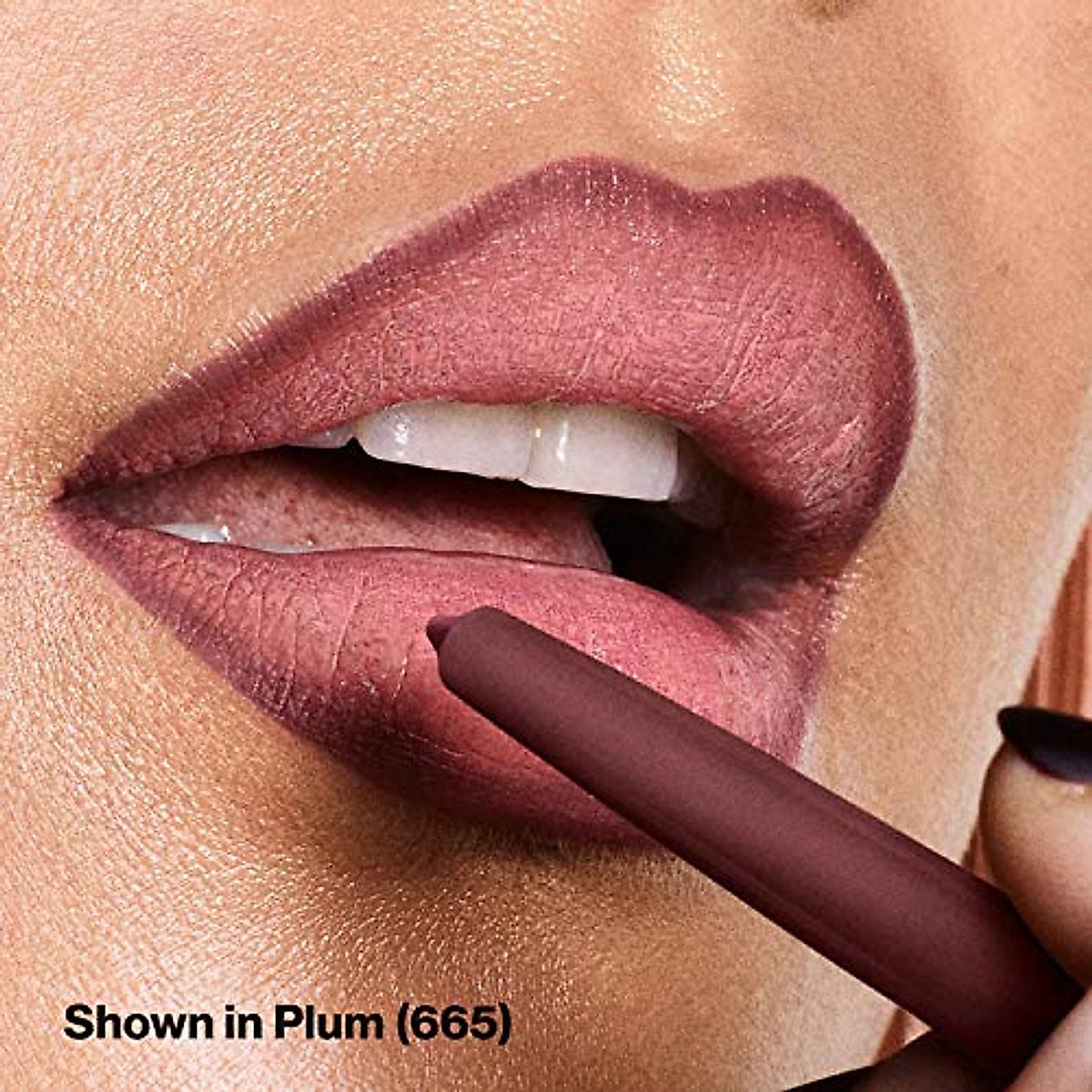 REVLON Lip Liner, Colorstay Lip Makeup with Built-in-Sharpener, Longwear Rich Lip Colors, Smooth Application, 665 Plum, 0.01 oz
