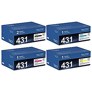 TN431 Toner Cartridge Set: 5Pack, 2BK+1C+1M+1Y EAXIUE Compatible TN431BK TN431C TN431M TN431Y Toner Cartridges Replacement for Brother DCP-L8410CDW HL-L8260CDW L8360CDW MFC-L8610CDW L8690CDW Printer