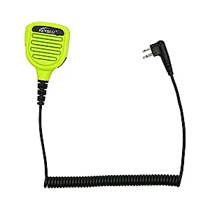 KEYBLU CP200D Waterproof Shoulder Speaker Mic 2 Pin Two Way Radio Microphone with 3.5mm Audio Jack Compatible with Motorola CP200 CLS1410 CLS1110 RDM2070D walkie Talkie (for Motorola, Green)