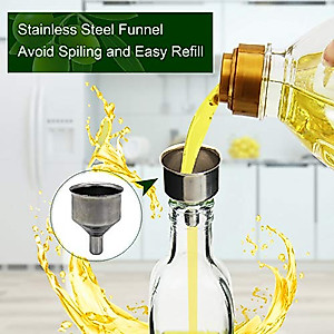 YEBODA 8oz Clear Glass Olive Oil Dispenser Bottles, Olive Oil and Vinegar Cruet Bottle Includes Pourers, Funnel and Labels, Cooking Oil Container for Kitchen 6 Pack