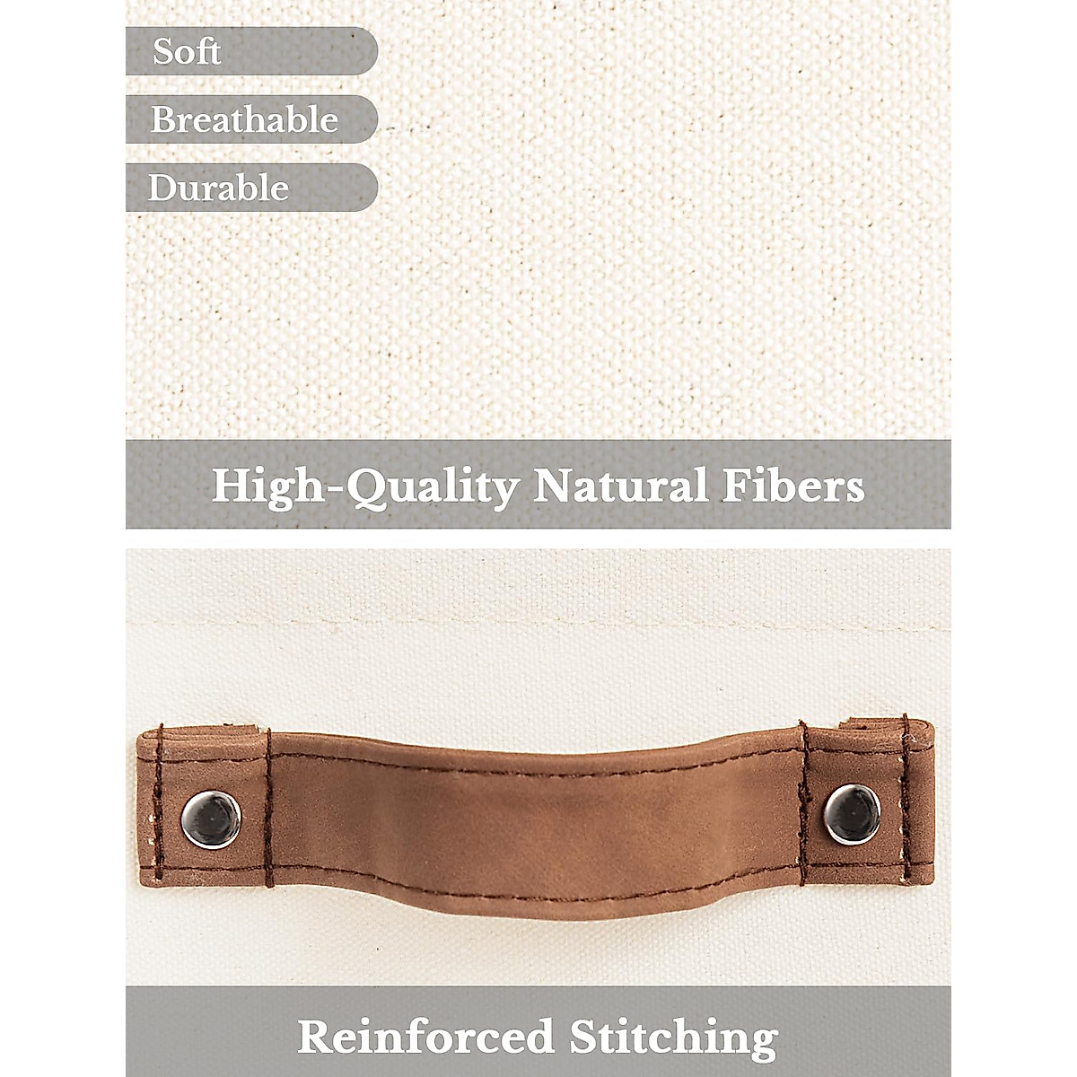 StorageWorks 13x13 Storage Cubes, Collapsible Storage Bins Organizer for Closet, Fabric Storage Box with PU Handles, Beige, 6-Pack