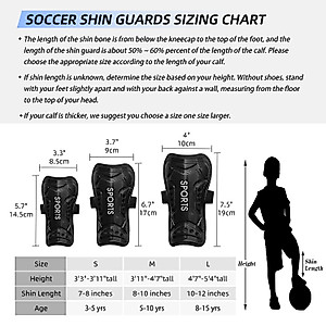 YICYC Soccer Shin Guards Kids Youth, Shin Pads and Shin Guard Sleeves for 3-15 Years Old Boys and Girls for Football Games Training, EVA Cushion Protection Reduce Shocks and Injurie