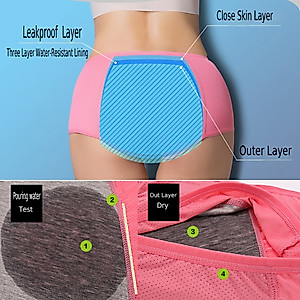 YOYI FASHION Women Mesh Holes Breathable Leakproof Period Panties Mulit Pack US Size XXS-4XL/11 (US, Alpha, XX-Large, Regular, Regular, Black, Blue, Purple)