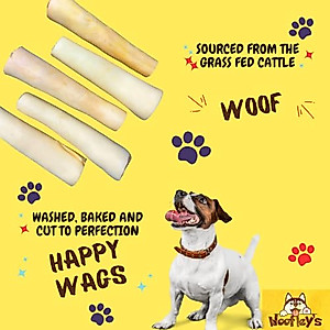 Woofley's Buffalo Cow Tail Jumbo Bone - (8 Count) - Meaty Thick Bones for Dogs - No Splinter Dog Bones - Long Lasting Dog Chews and Bones
