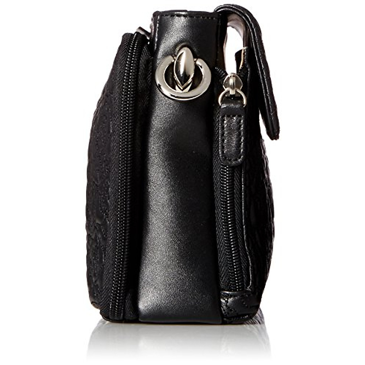 GTM Gun Tote'n Mamas Concealed Carry Rose Embroidered Lambskin Cross-Body Shoulder Bag, Black, Medium