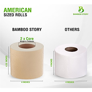 Bamboo Story Premium Bamboo Toilet Paper, PFAS Free, Chemical Free Toilet Paper, Unbleached, (24) 3PLY & 300 Sheets, FSC Certified, Organic Brown, Plant-Based, Tree-Free, Plastic Free, BPA Free (24)